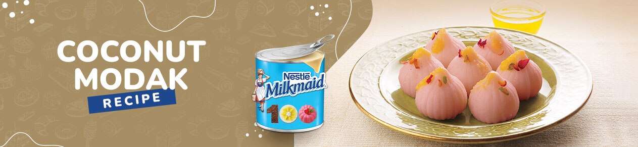 Coconut Rose Modak Recipe, How to Make Coconut Modak - Milkmaid