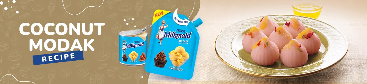 Coconut Rose Modak Recipe, How to Make Coconut Modak | Milkmaid