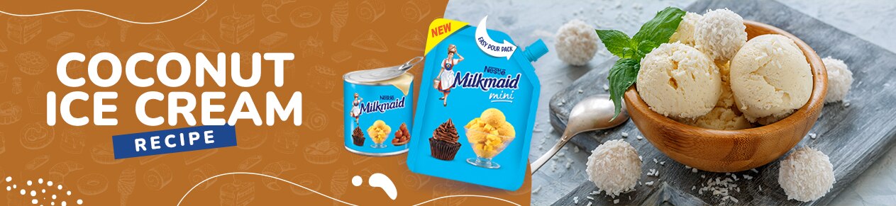 Coconut Ice Cream Recipe, How To Make Coconut Ice Cream | Milkmaid
